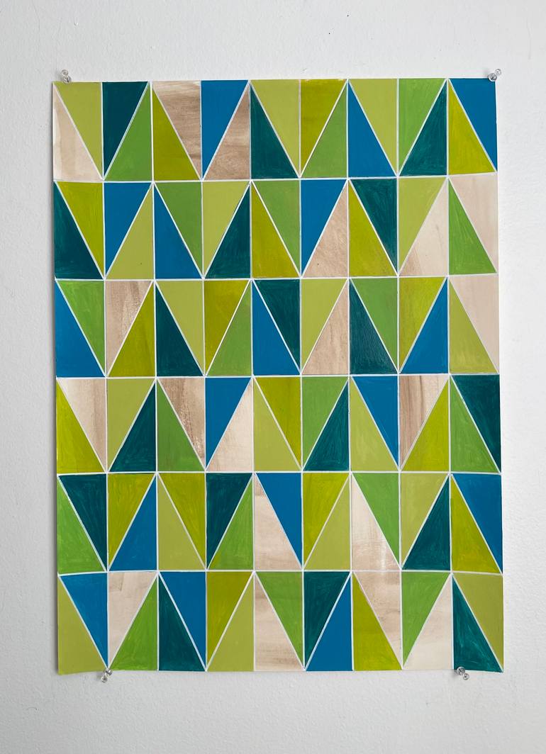 Chevron Pattern Blue And Green
