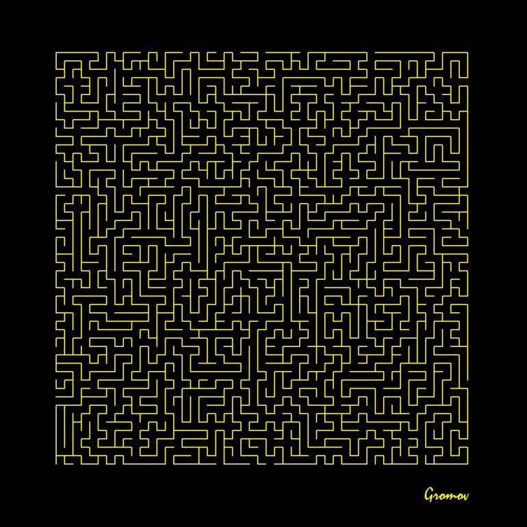 Yellow Labyrinth Painting by Gromov Art | Saatchi Art