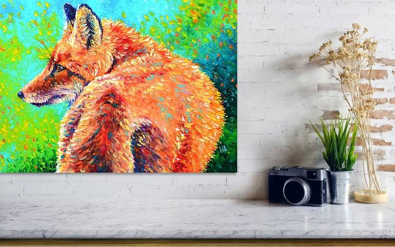 Busy Fox Painting by Elizabeth Cox | Saatchi Art