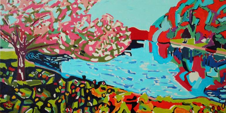 Shadows by the Lake Painting by William Tully | Saatchi Art