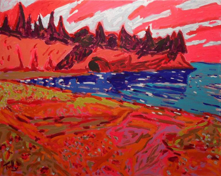Bay of Fundy Sea Caves Painting by William Tully | Saatchi Art