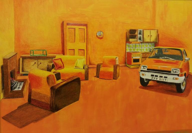 Renault 5 Painting by Jason Viney | Saatchi Art