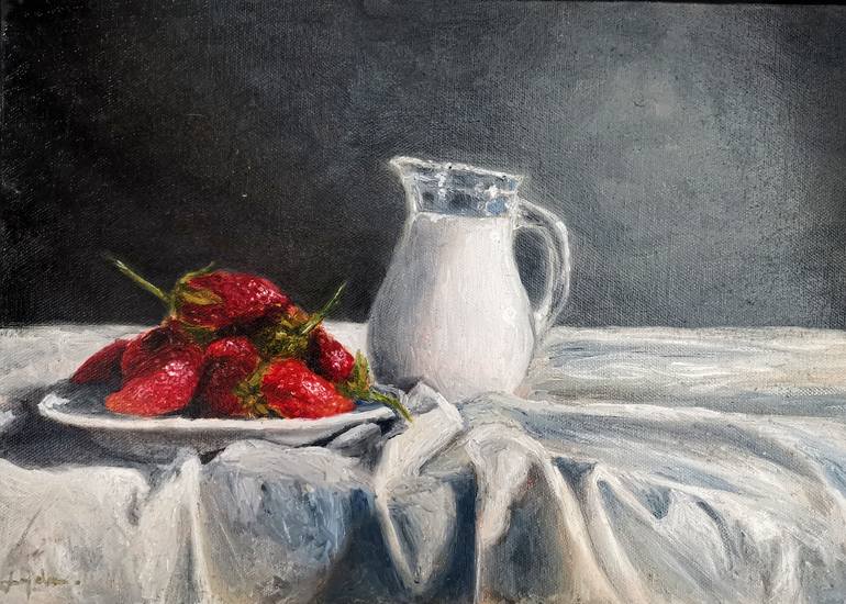 Farmhouse Lunch Painting by Paul Bird | Saatchi Art