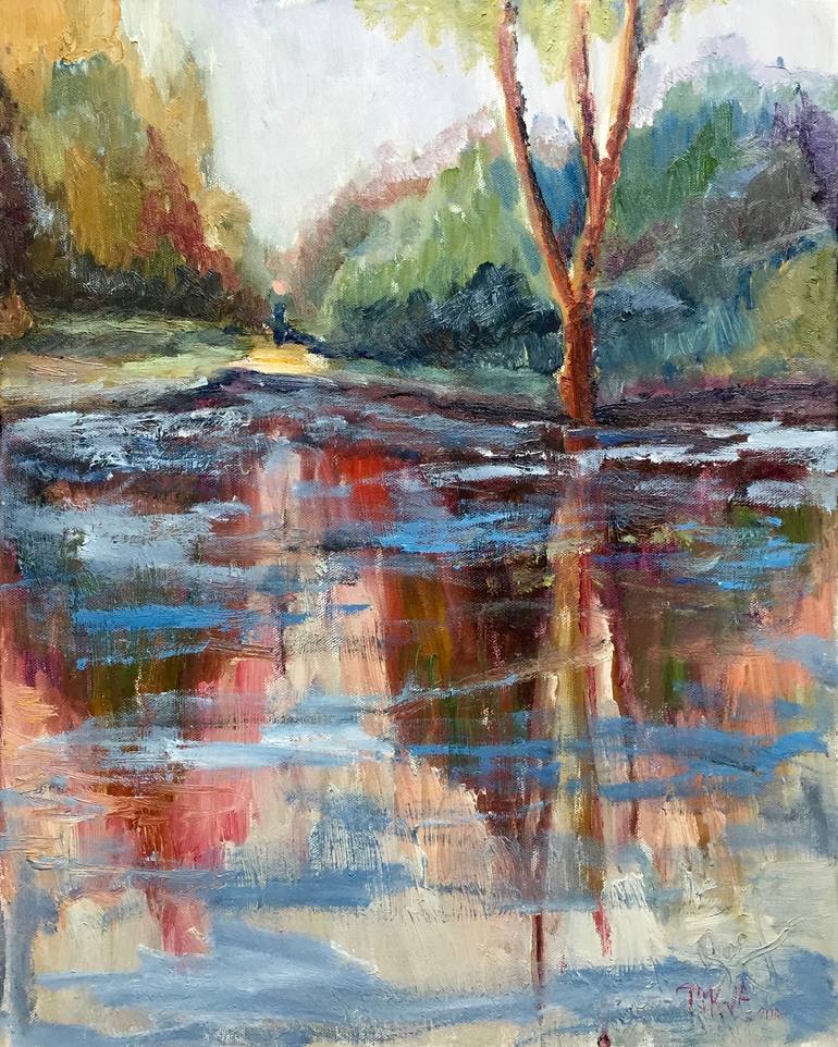 Pool of Reflection Painting by Samuel Lindsay | Saatchi Art