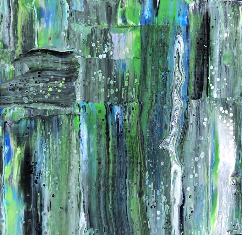 Blue/Green acrylic painting Painting by Stephen Anselmo | Saatchi Art