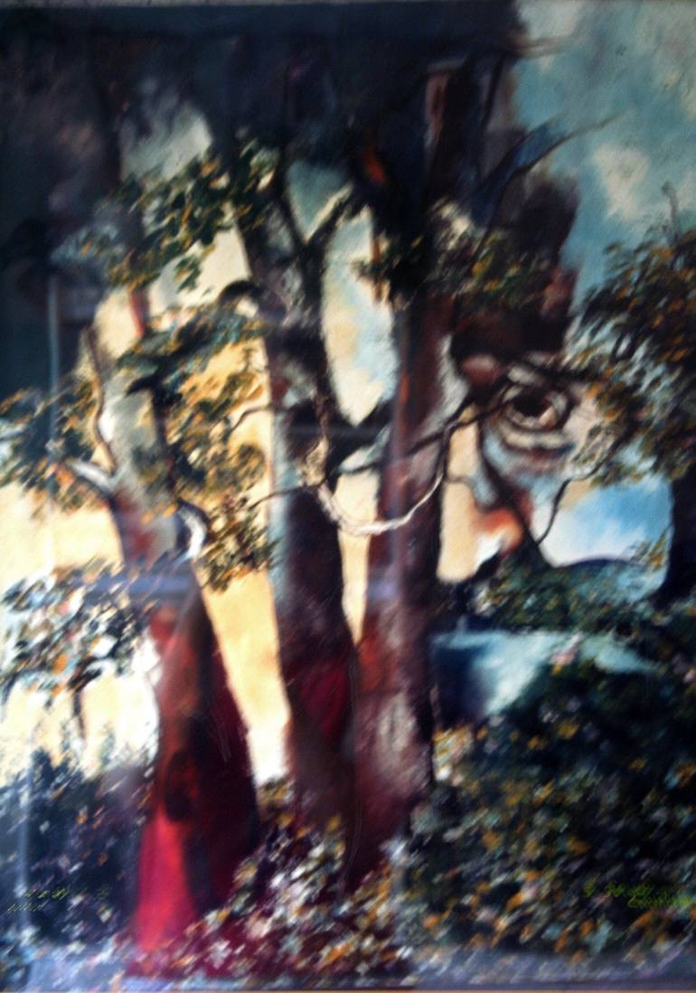 through the trees Painting by Sherry Solow | Saatchi Art
