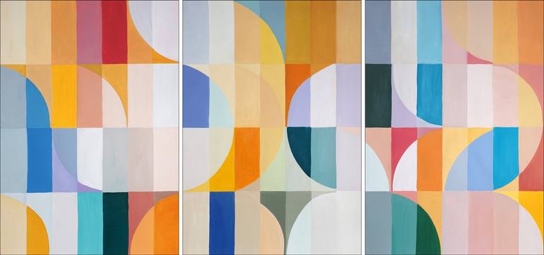 Golden Bauhaus Hourglass Painting by Kind Of Cyan | Saatchi Art