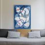 Modern Colorful Shapes Overlapping Blue Painting by Kind of Cyan ...
