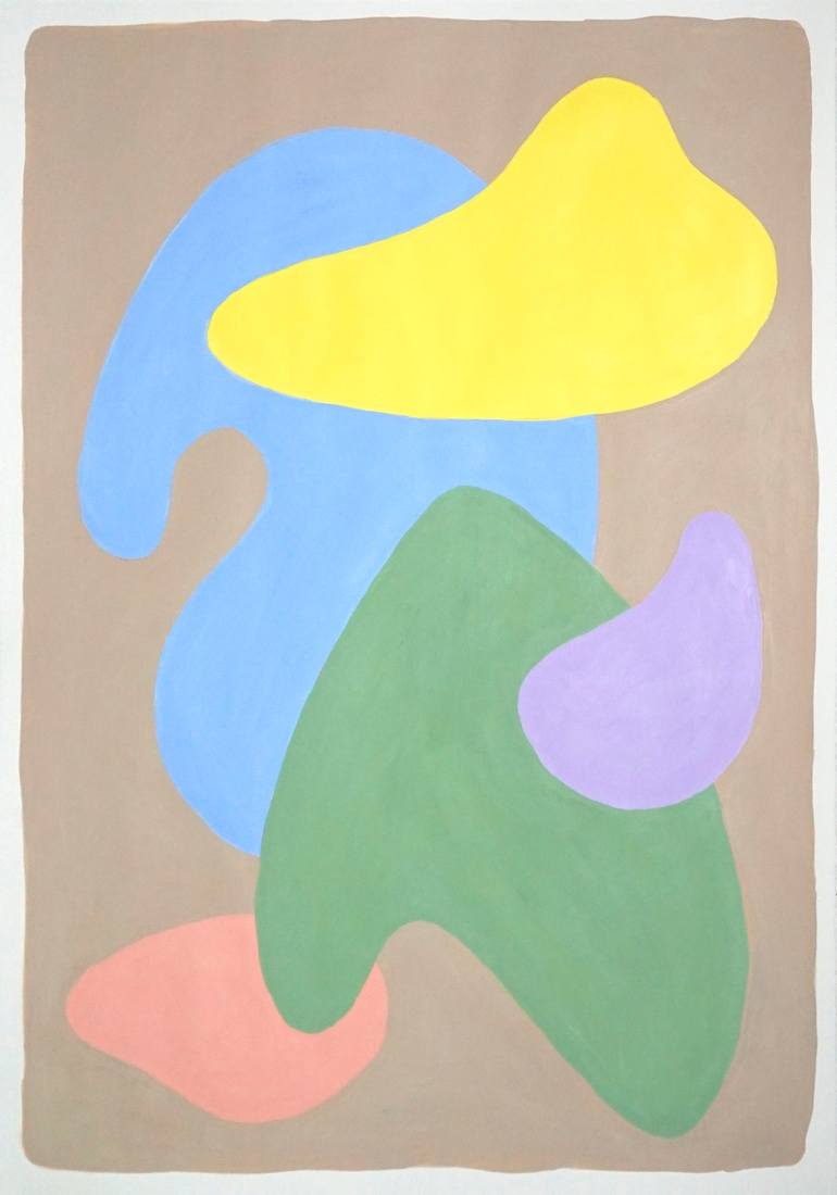 Pastel Subtle Curved Shapes Painting by Kind of Cyan | Saatchi Art