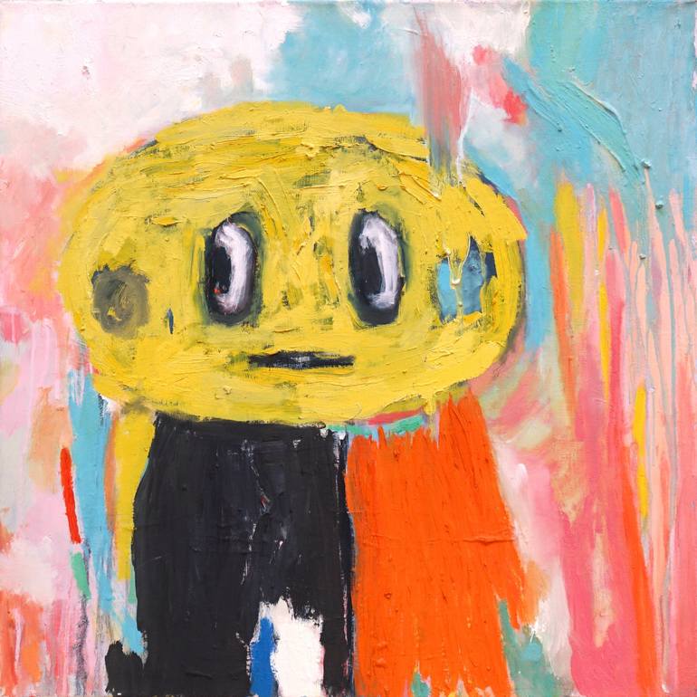 Untitled Yellow Face Painting by Kind of Cyan | Saatchi Art