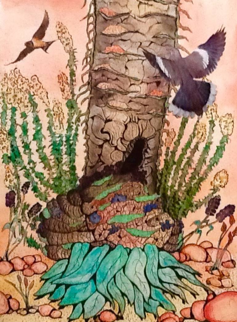 Two Birds Painting by Robert Hilger | Saatchi Art