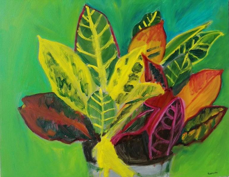 croton plant Painting by Stefania Eucalipti | Saatchi Art