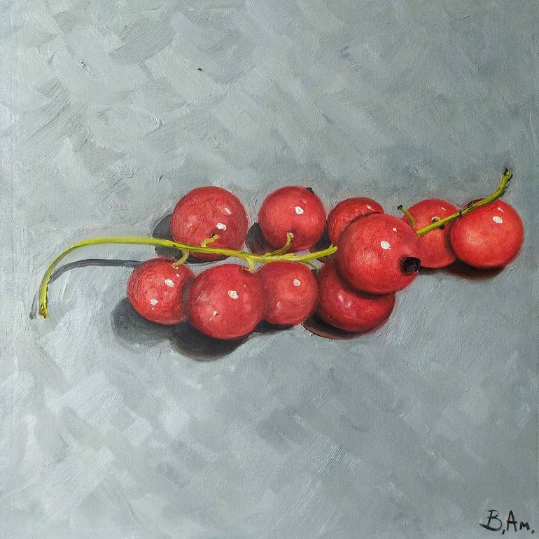 Red currants Painting by Vadim Amelichev | Saatchi Art