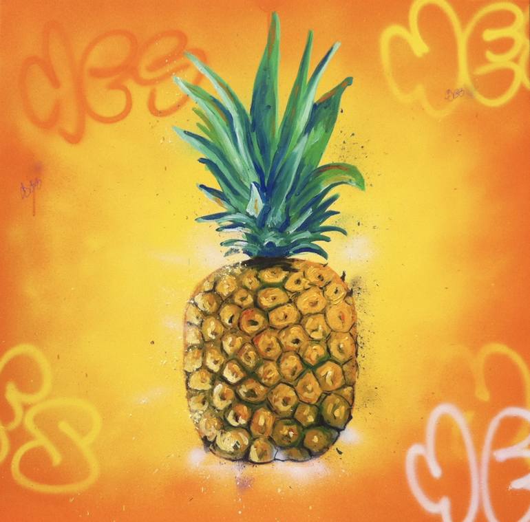 Big Ananas Painting by Odin Pigelet | Saatchi Art