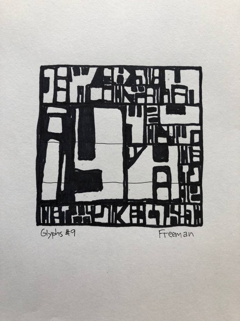 Glyphs#9 Drawing by Zac Freeman | Saatchi Art
