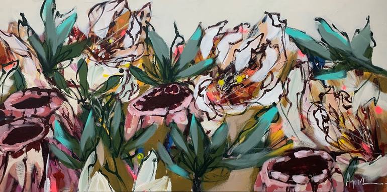 Amongst The Flowers Painting by Angela Maritz | Saatchi Art