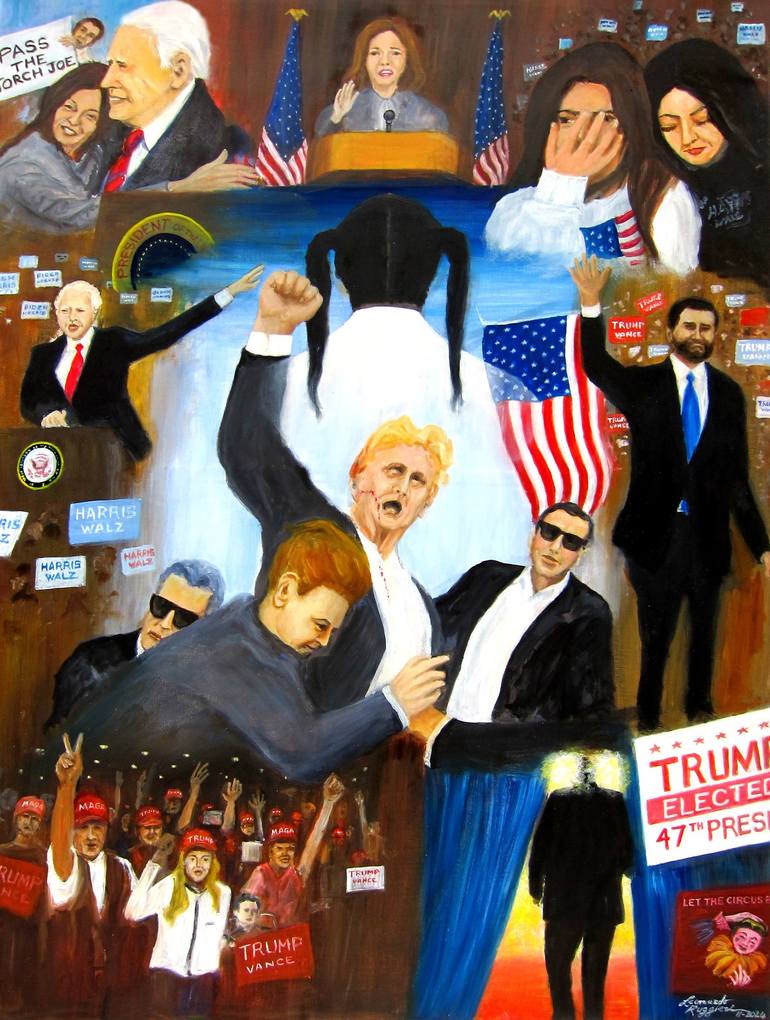 Tumultuous Elections 2024 Painting by Leonardo Ruggieri | Saatchi Art