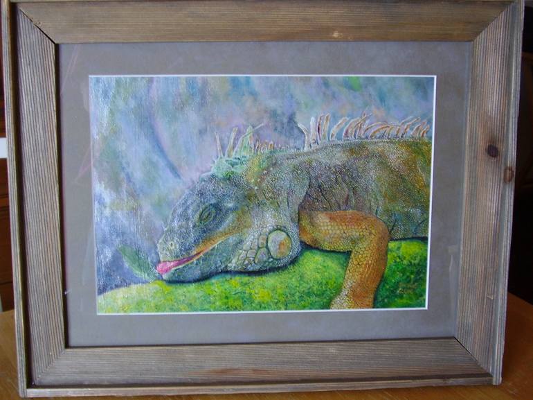 Sleeping Iguana Painting by ROBERT STEVENS | Saatchi Art