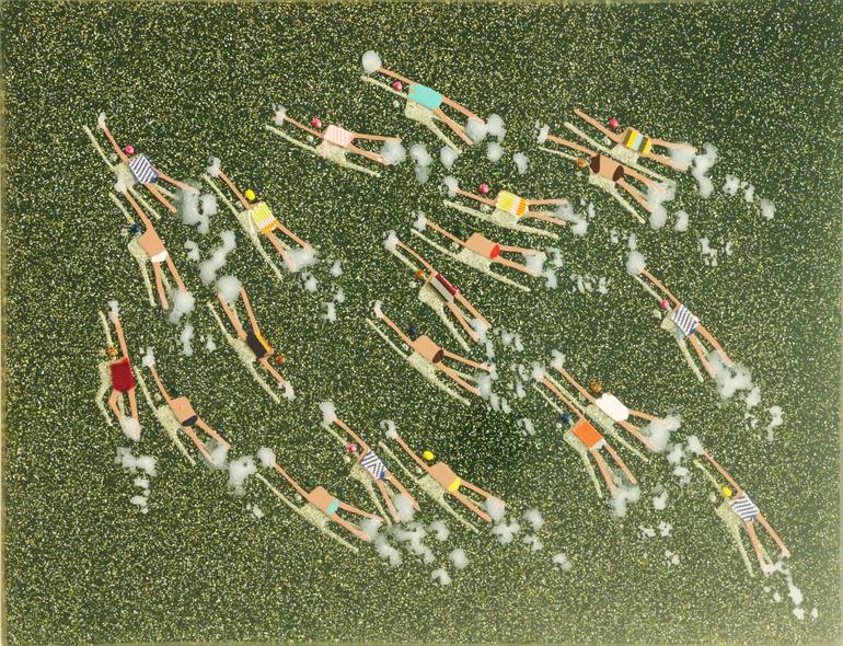 Swimmers 995 Dansui Retreat Japan Painting by Ruben Abstract | Saatchi Art