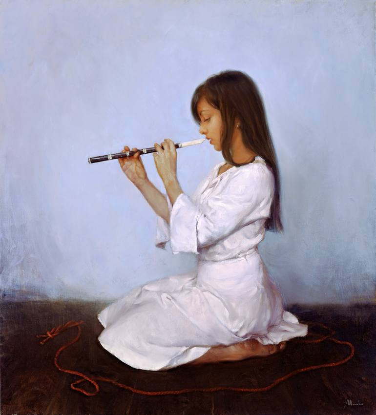 The snake charmer Painting by Evgeniy Monahov | Saatchi Art