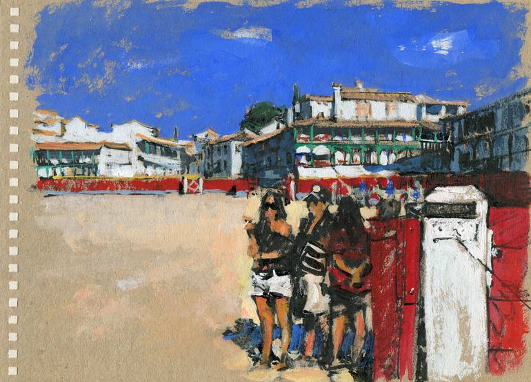Chinchon. Plaza Mayor. Part 2 Drawing by Evgeniy Monahov | Saatchi Art