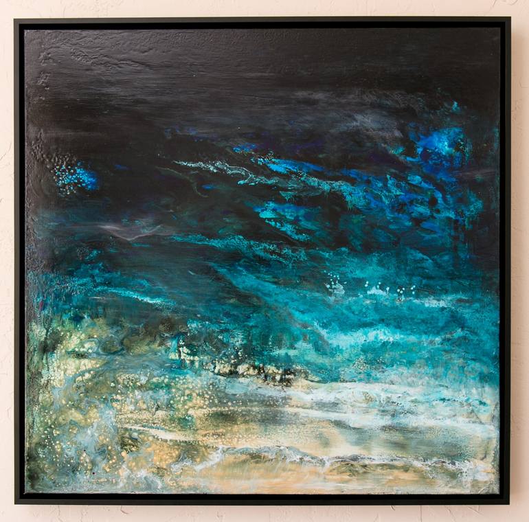 Original Ocean Painting Evening Walk 5x7 Painting Acrylic Art ...