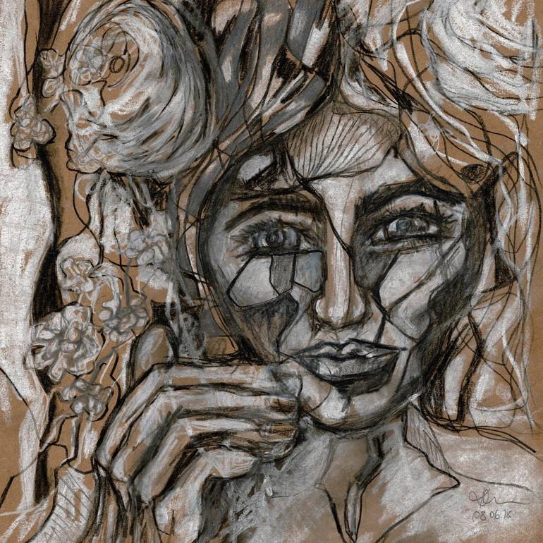 Her face Drawing by Kate Nowak | Saatchi Art