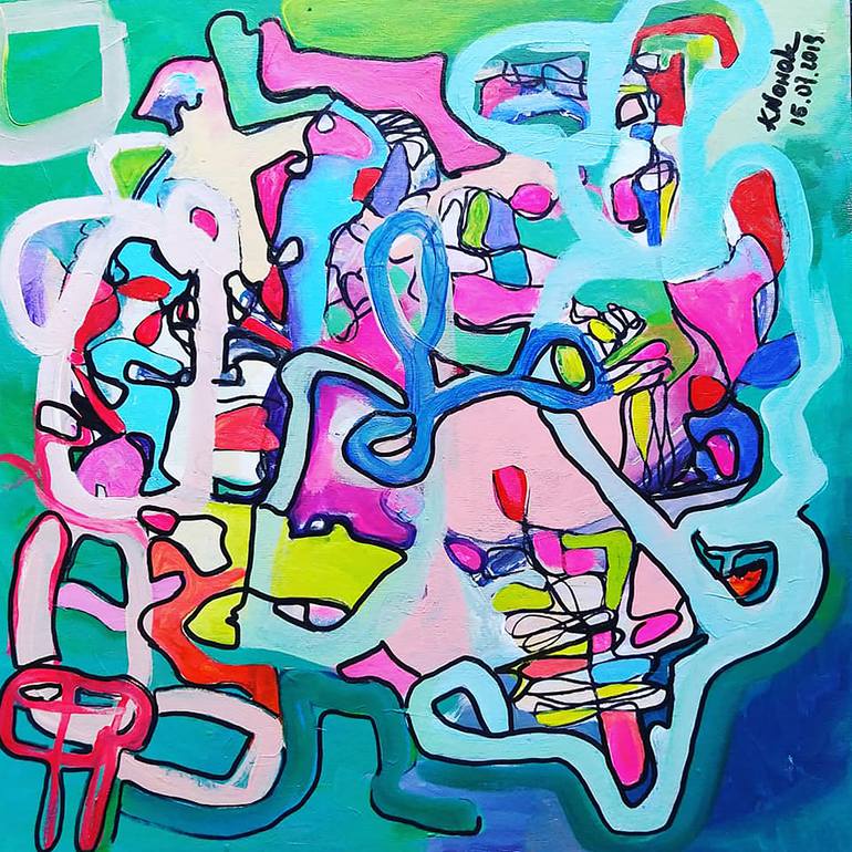 Red dot Painting by Kate Nowak | Saatchi Art