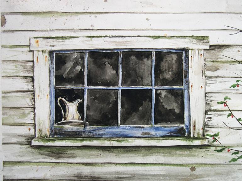 Blue Window Painting by Sam Georgieff | Saatchi Art