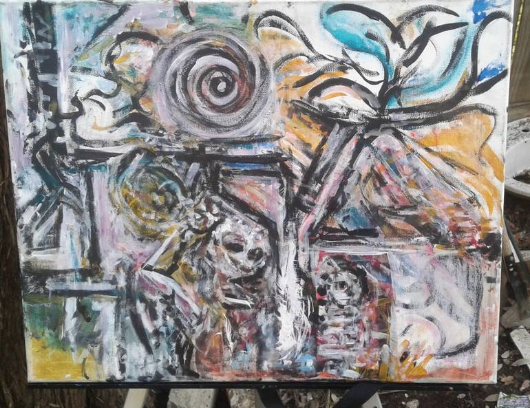 Skeletal Encouragement Painting by veronica loredo | Saatchi Art