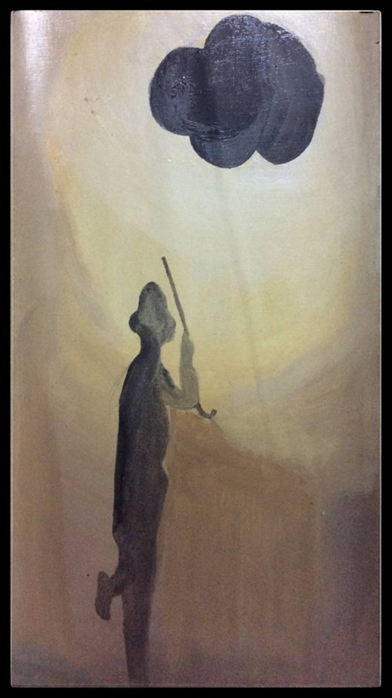 Charlie chaplin shadow painting Painting by Priti Biscuitwala | Saatchi Art