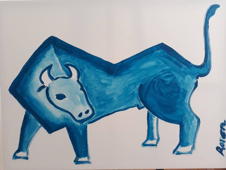 Toro Blues Painting by Bull Art | Saatchi Art