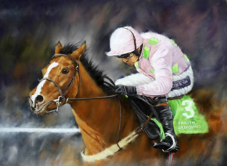 Faugheen and Ruby Walsh Painting by Brian Halton | Saatchi Art