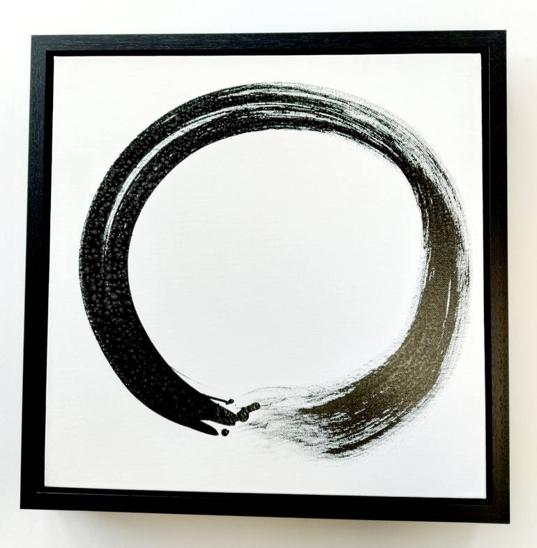 Framed Black Enso I Painting by Adele Cloony | Saatchi Art