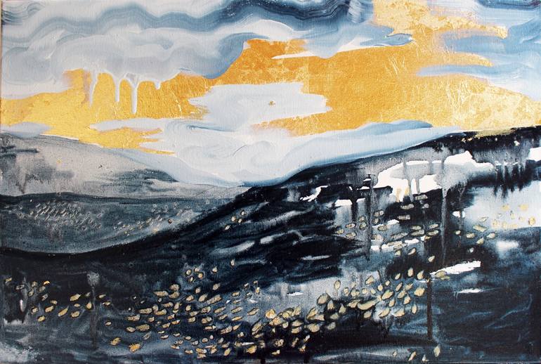 Weeping Mountains Painting by Anca Andreea Cobzaru | Saatchi Art