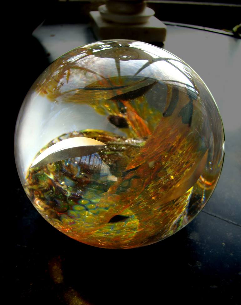 Autumn Glass Sphere Sculpture by Sophie Labayle | Saatchi Art