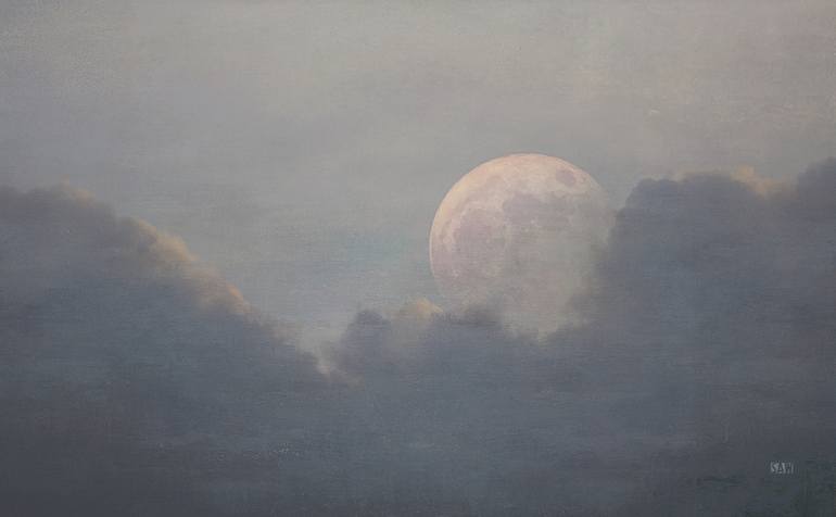 Moon Rise - Limited Edition 1 of 1 Painting by Simon Antony Wilson | Saatchi Art