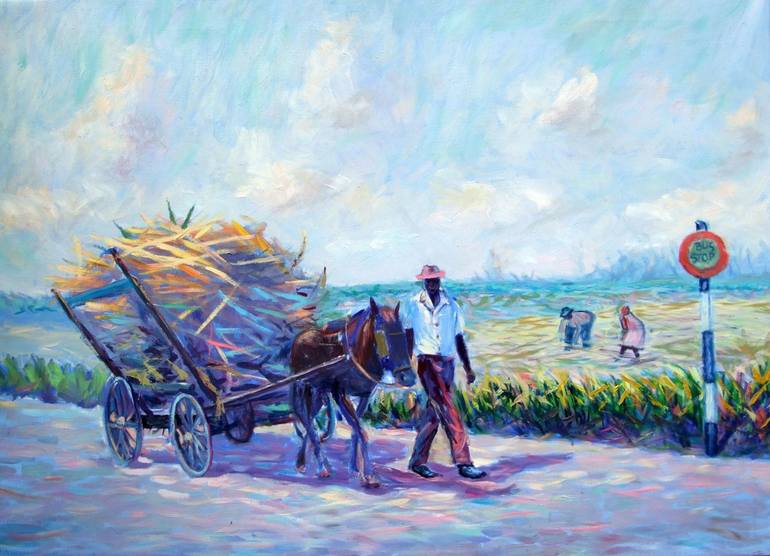 Transporting Sugarcane Painting by Carlton Murrell | Saatchi Art