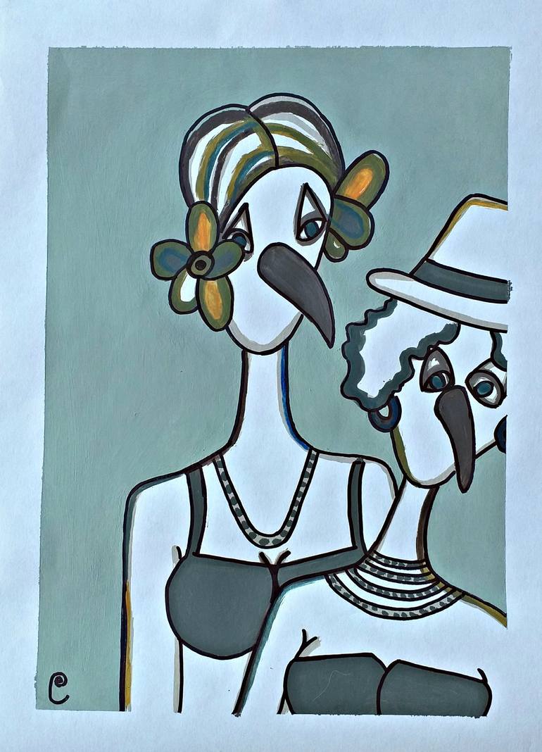 Cotorra 018 Painting by Eva Cabrera | Saatchi Art