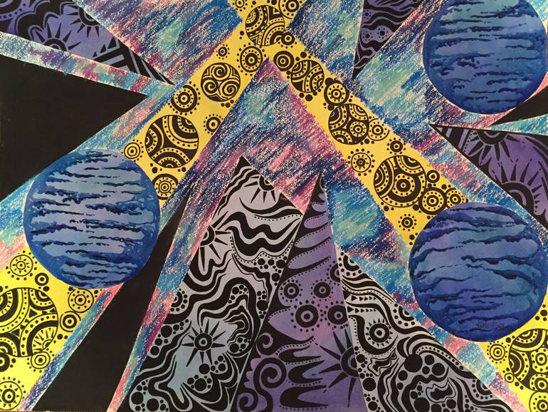 Space inspired abstract work Drawing by Kate Bog | Saatchi Art
