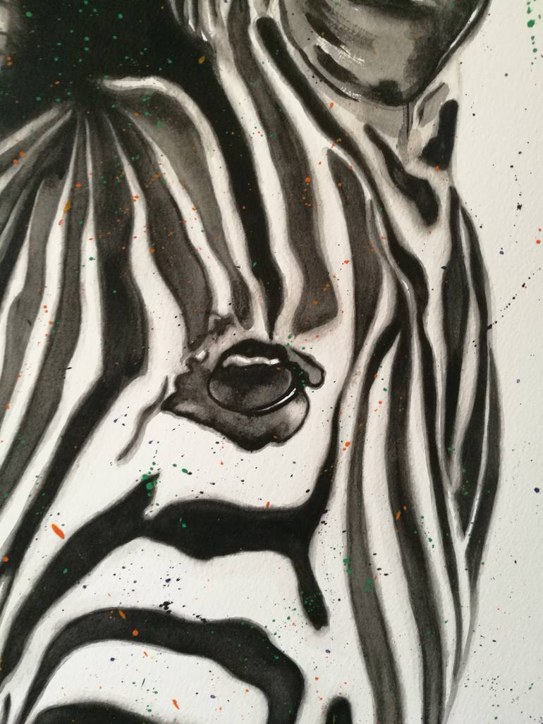 Watercolour Zebra Painting by Steven Shaw | Saatchi Art