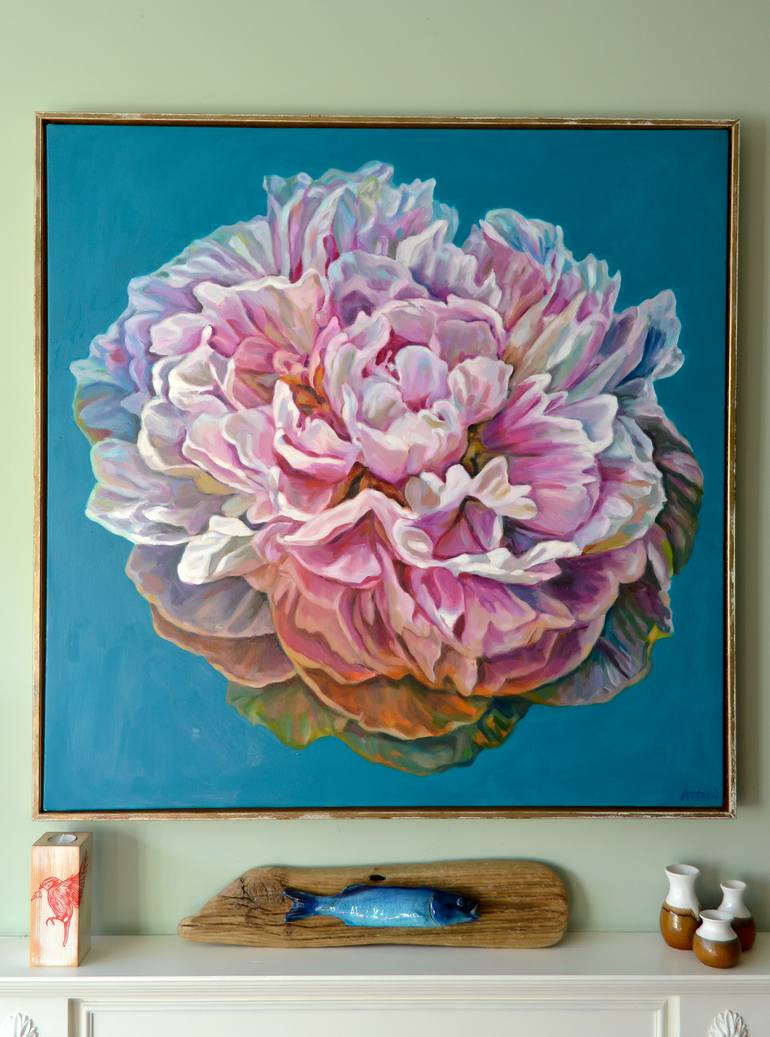 Wilde Peony Painting by Alex Ebdon | Saatchi Art