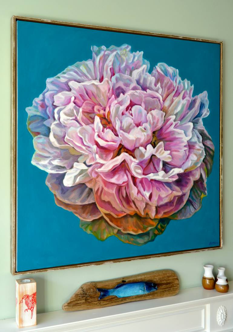 Wilde Peony Painting by Alex Ebdon | Saatchi Art
