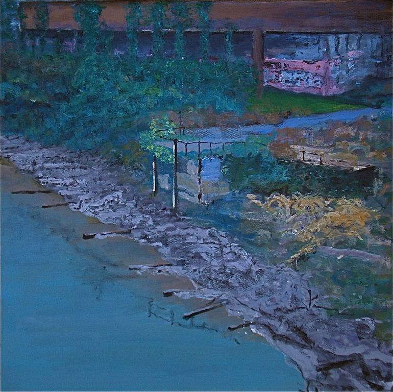 Riverbank Painting by Simon Hopkinson | Saatchi Art