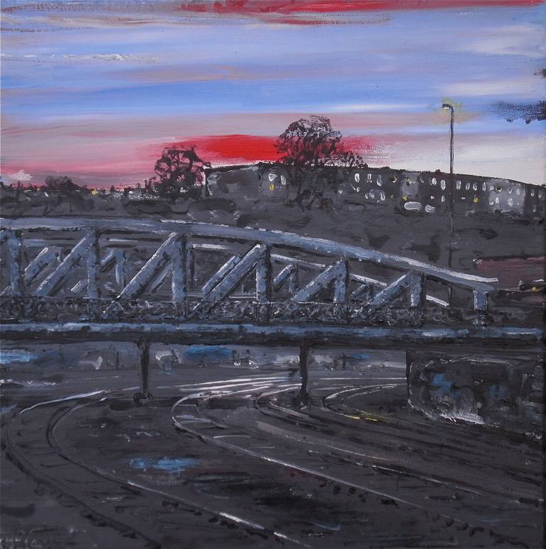 Totterdown At Sunset two Painting by Simon Hopkinson | Saatchi Art