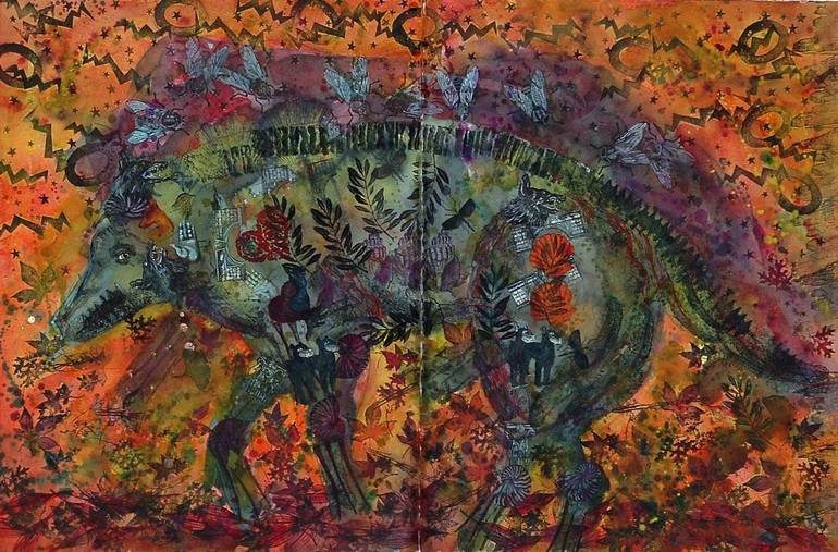 Autumn Wolf Painting by Halena Cline | Saatchi Art