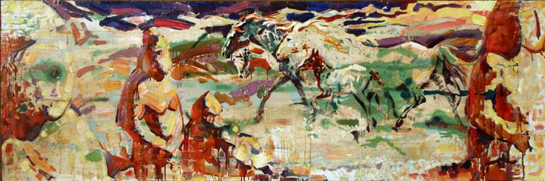 Scythian horses Painting by Leonid Pavlenko | Saatchi Art