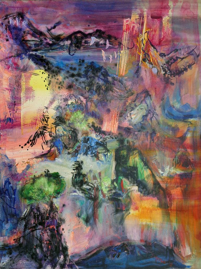 Bear and Crow in Nova Scotia Painting by Thomas Merwin | Saatchi Art