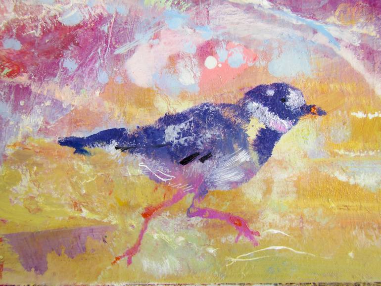 Piping Plover and Kamer Blue Painting by Thomas Merwin | Saatchi Art