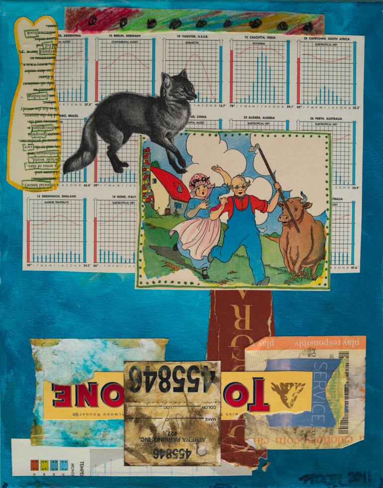 Guarding the Hen House Collage by Shereen Noon | Saatchi Art